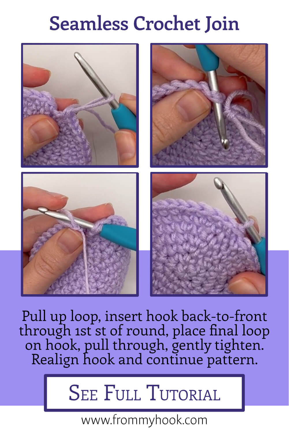 Invisible Join in the Round - seam free crochet - from my hook